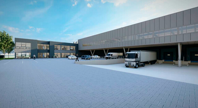Een nieuw, duurzaam en energiezuinig bedrijfspand met warehouse ...
